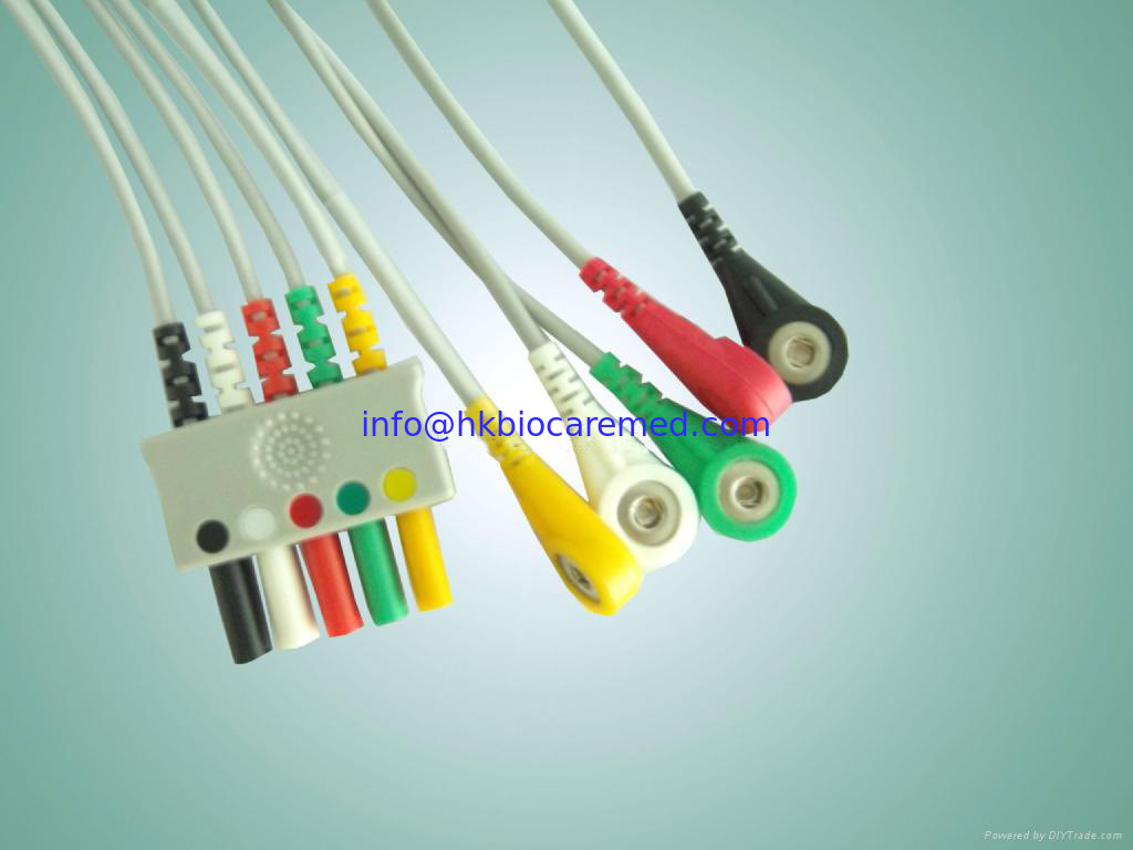 3/5 Lead Euro type lead wire ,ecg leadwire for all l Euro-Plug System ...