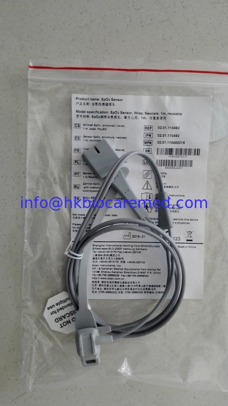 Original Edan reusable wrap spo2 sensor for IM69, for Neonate , 1m