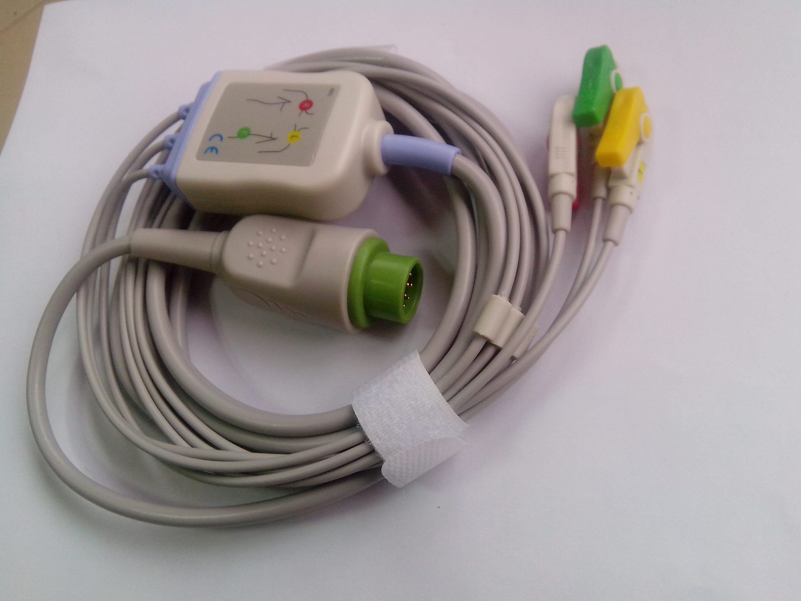 Compatible Biolight A series 3 lead ECG cable with clip end, IEC,