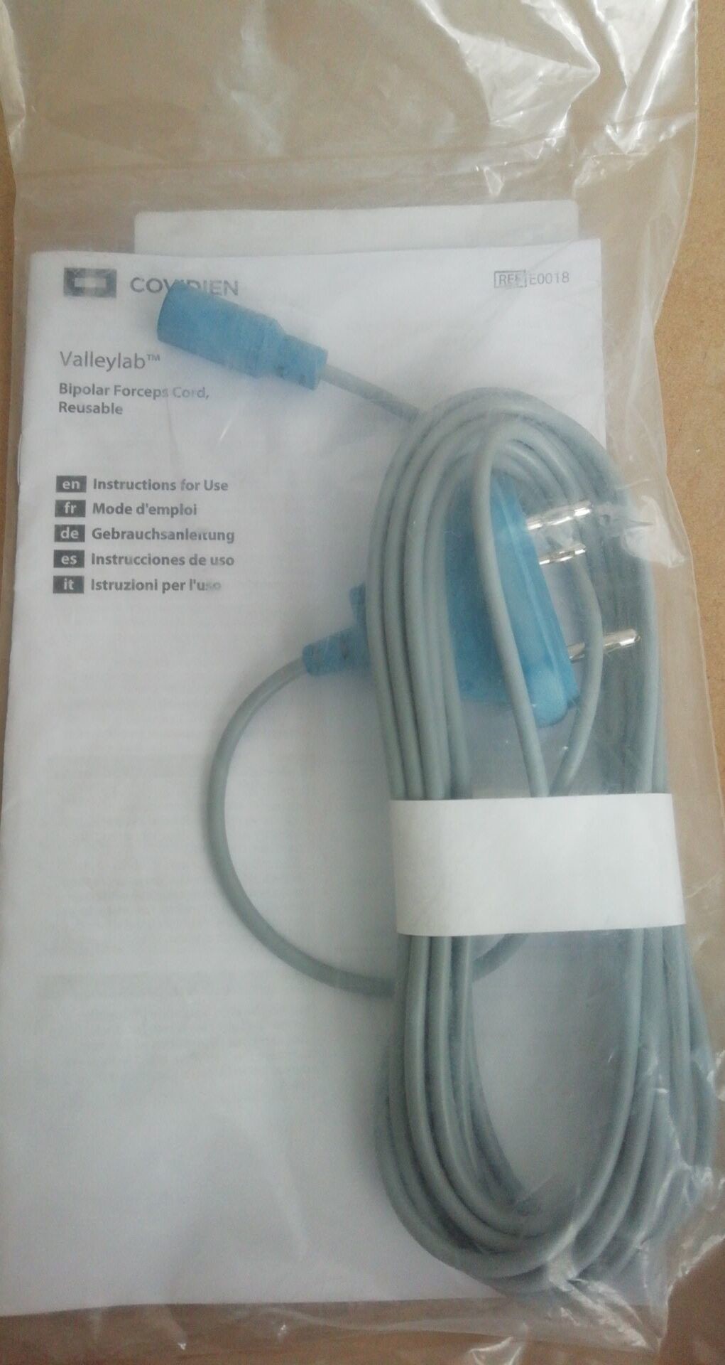 Original Valleylab Bipolar Forceps Cord reusable , 3.6m, E0018